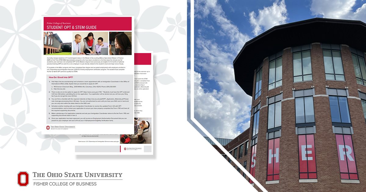 OPT & STEM Guide | SMF/MAcc/FTMBA | Fisher College of Business
